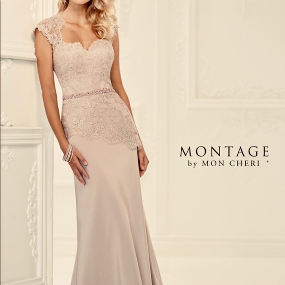 Mon Cheri | Dresses | Mon Cheri Lace Plus Size Embellished Gown | Poshmark